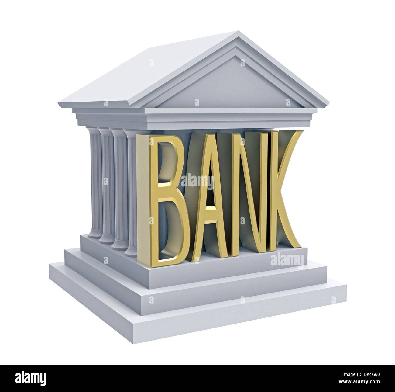 Bank building, isolated on white, 3D render Stock Photo - Alamy