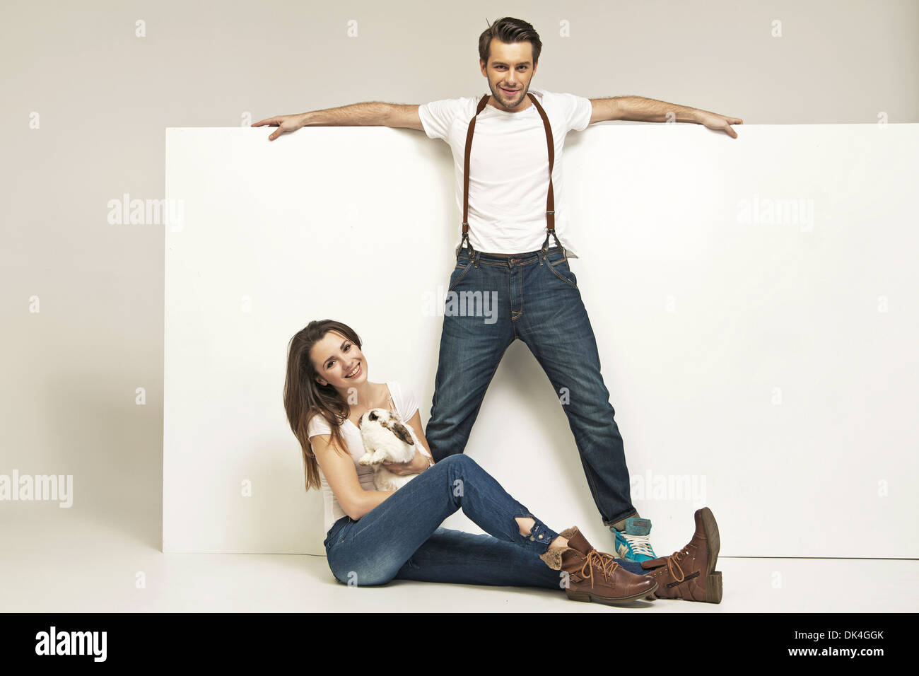 Rabbit couple together hi-res stock photography and images - Alamy