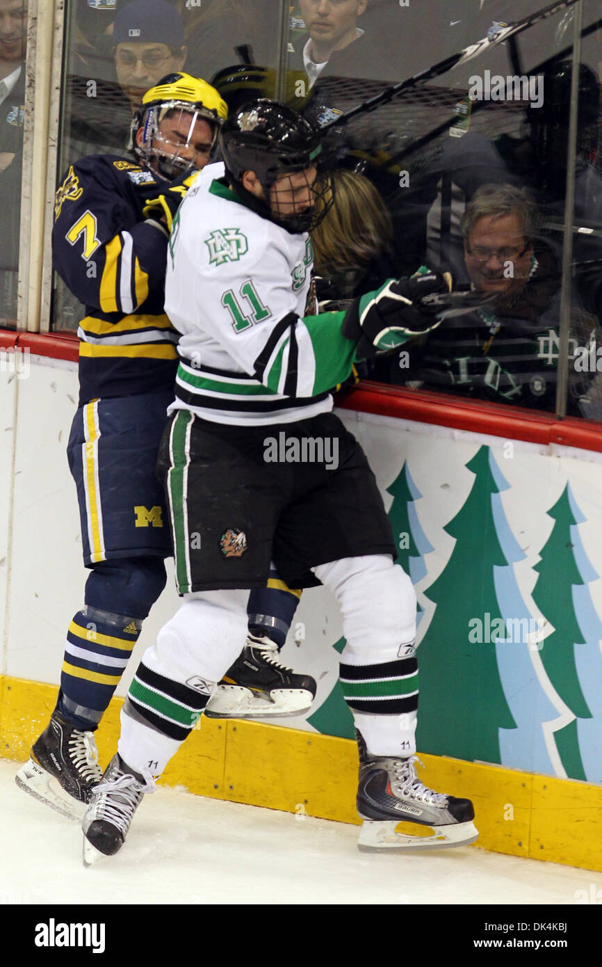 Apr. 7, 2011 - St Paul, Minnesota, U.S - Michigan defenseman Chad ...