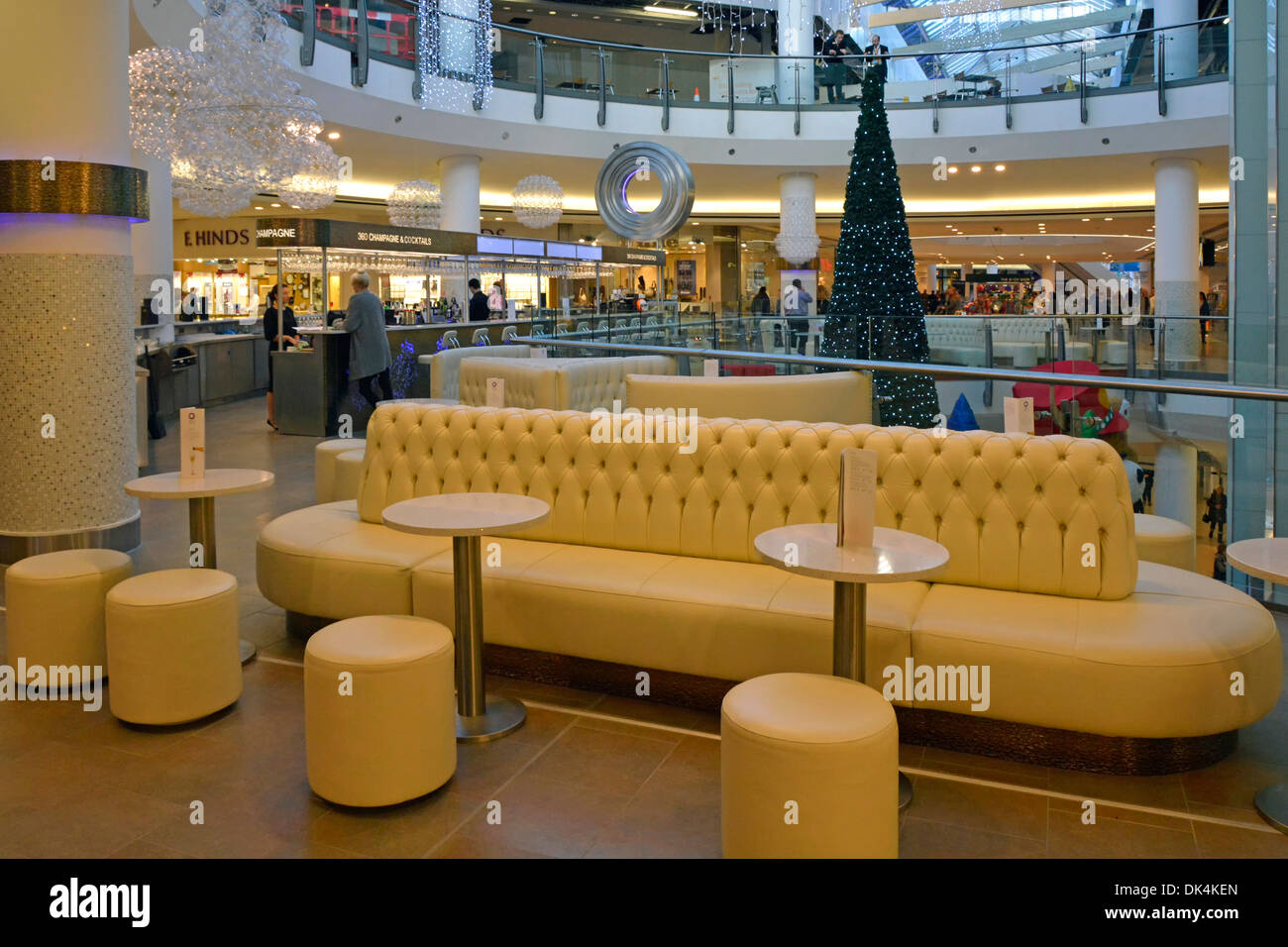 Seating at the "360 Champagne and cocktails" bar at Intu Lakeside ...