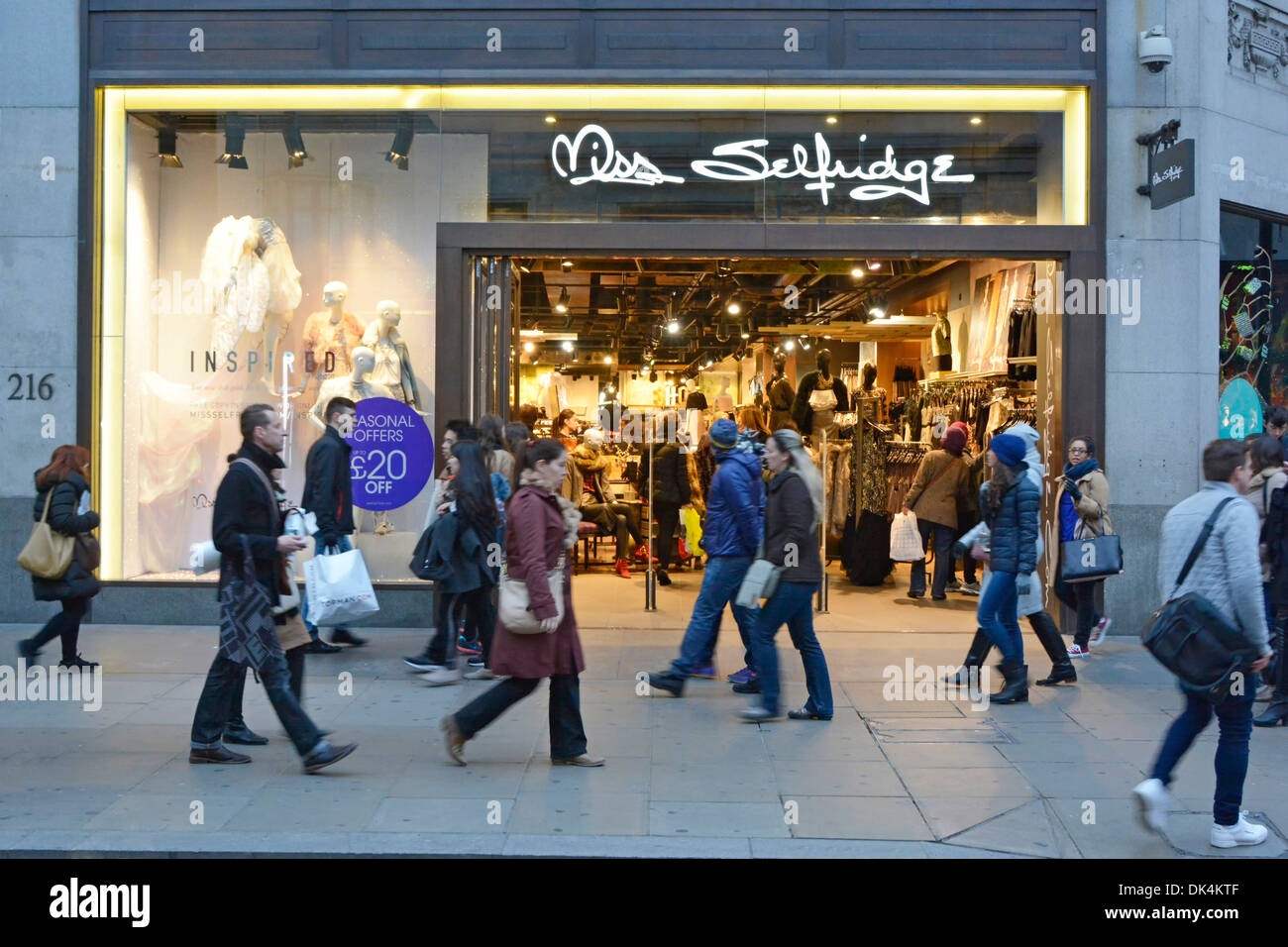 Shoppers outside and inside Miss Selfridge clothing store Stock Photo ...