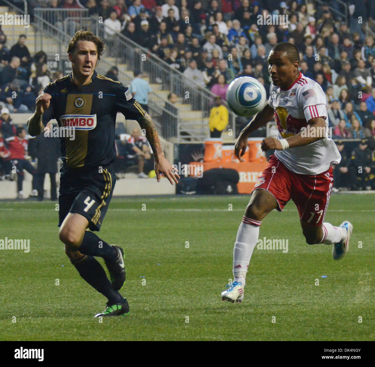 Apr. 9, 2011 - Philadelphia Union's DANNY CALIFF (4) and New York Red ...