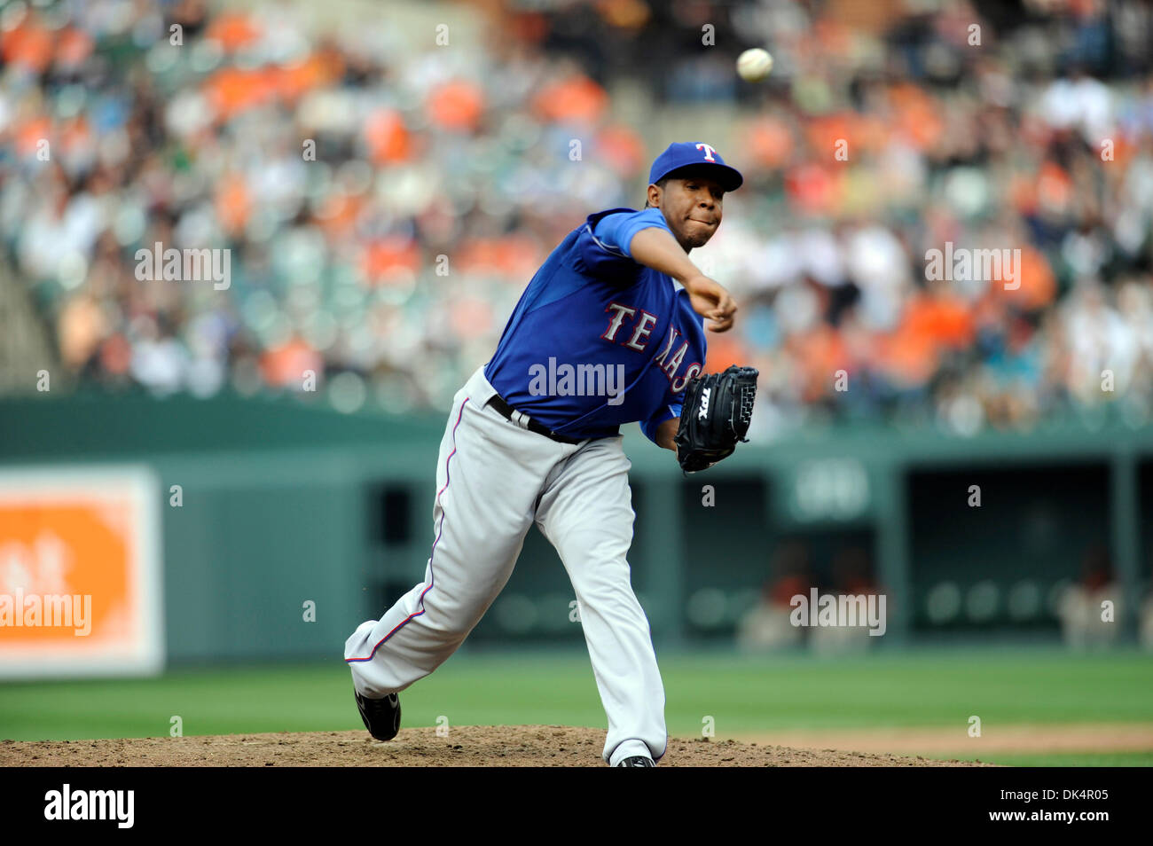 Apr. 10, 2011 - Baltimore, Maryland, U.S - Texas Rangers relief pitcher ...