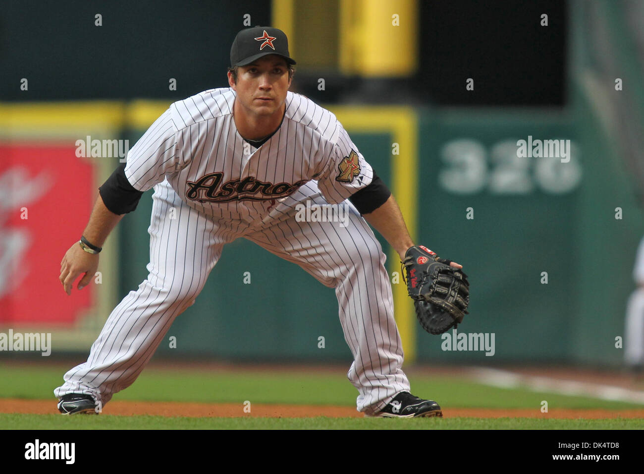 Apr. 13, 2011 - Houston, Texas, U.S - Houston Astros Infielder Brett Wallace (29) in the ready ...