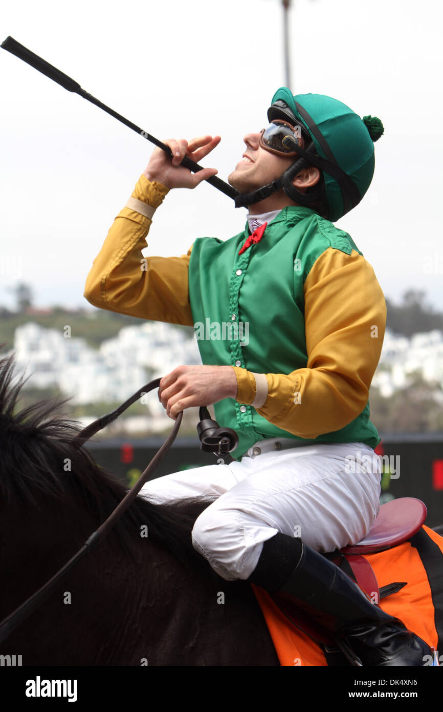 July 20, 2011 - Del Mar, California, U.S. - Jockey JOSEPH TALAMO points ...