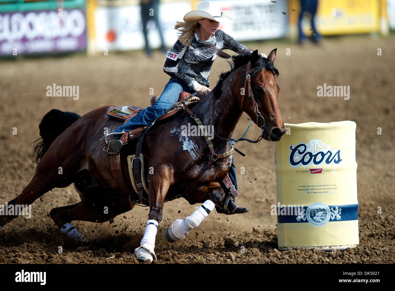 Apr. 16, 2011 - Red Bluff, California, U.S - Barrel racer Lindsay Sears ...