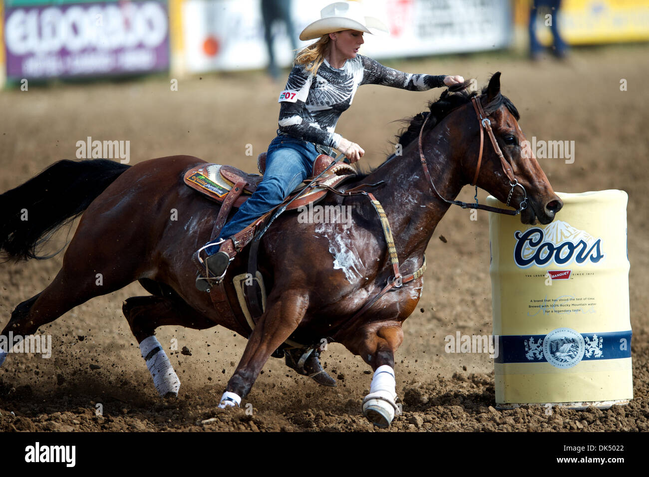 Apr. 16, 2011 - Red Bluff, California, U.S - Barrel racer Lindsay Sears ...