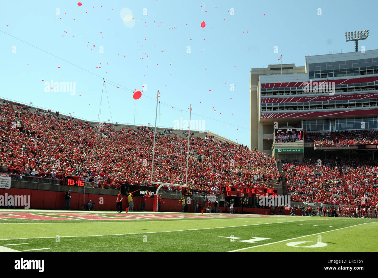 Apr. 16, 2011 - Lincoln, Nebraska, U.S - Red balloons fill the air ...