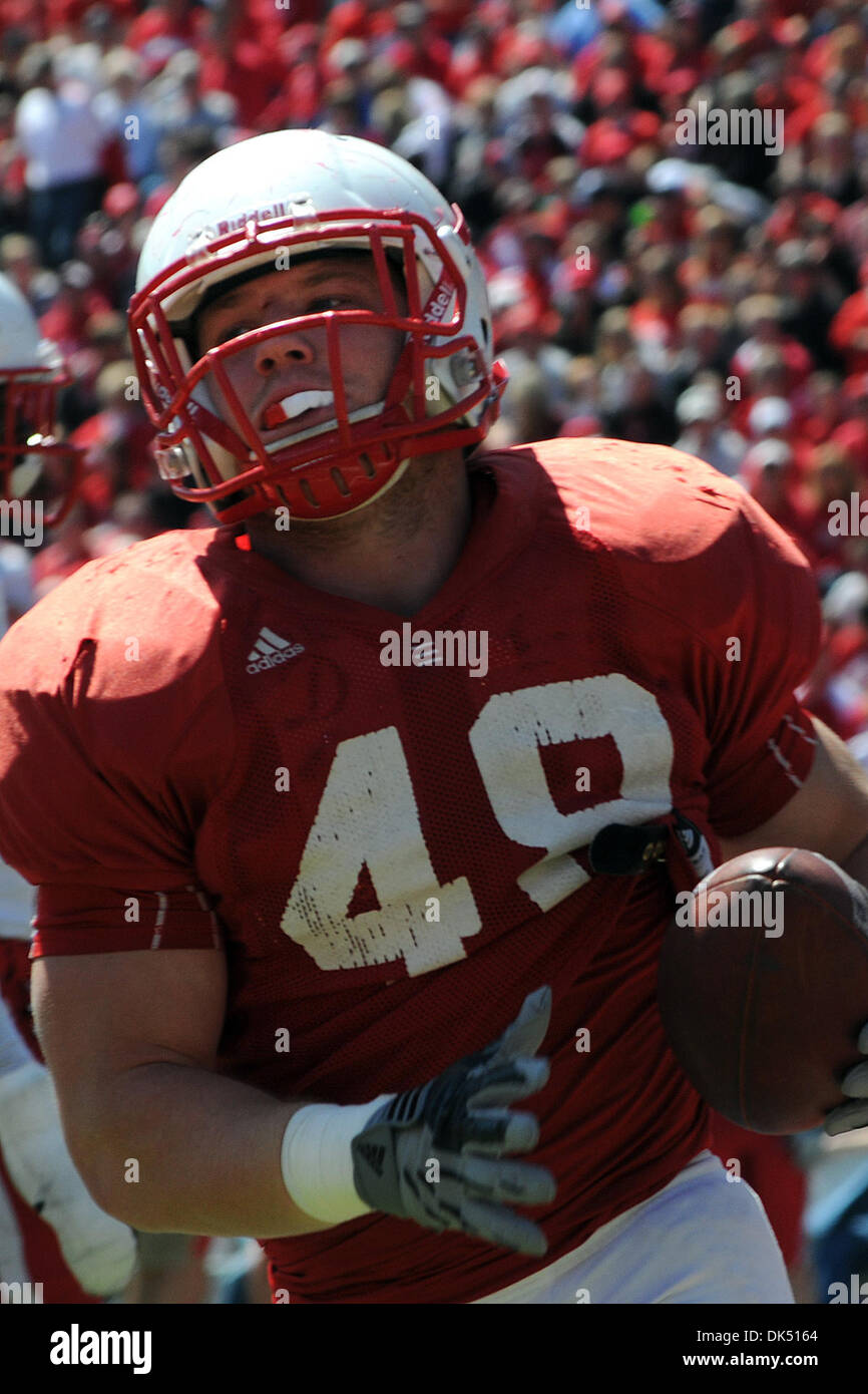 Apr. 16, 2011 - Lincoln, Nebraska, U.S - Tyler Legate (#48) celebrates ...