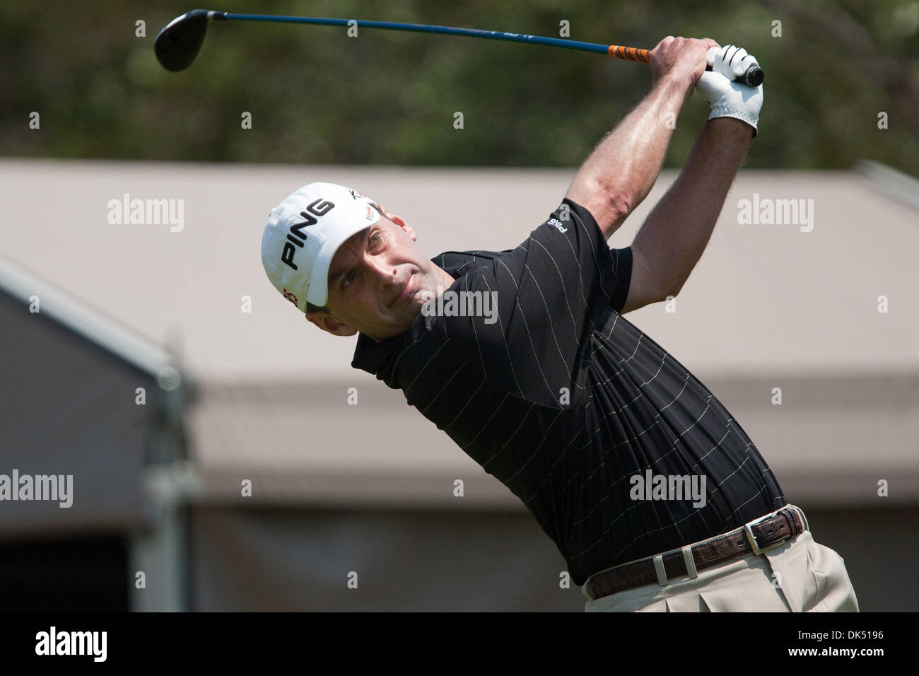 Apr. 16, 2011 - San Antonio, Texas, U.S - Kevin Sutherland with his tee ...