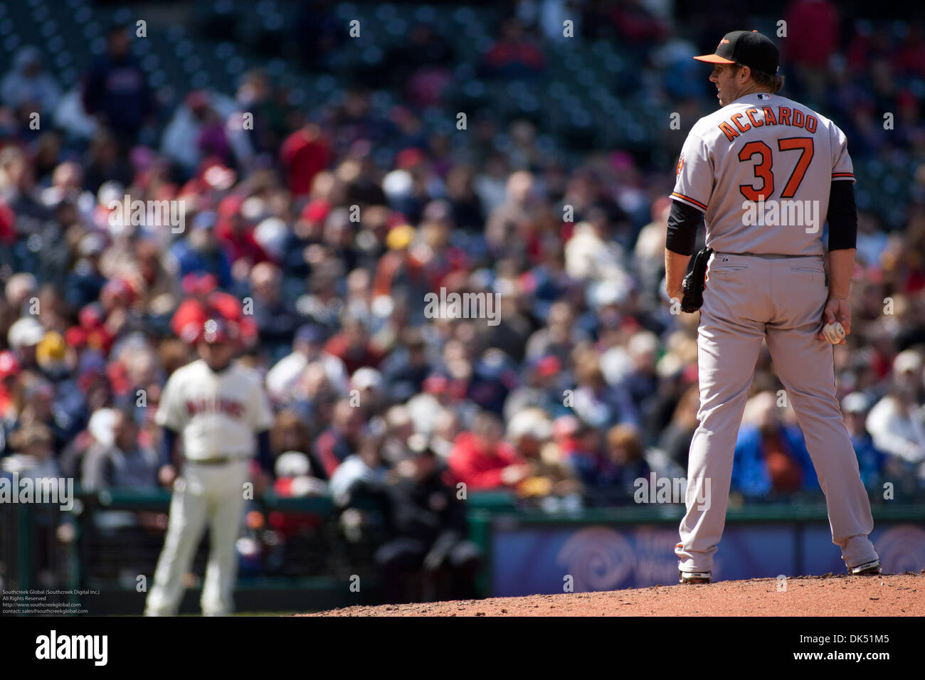 Apr. 17, 2011 - Cleveland, Ohio, U.S - Baltimore Orioles relief pitcher ...