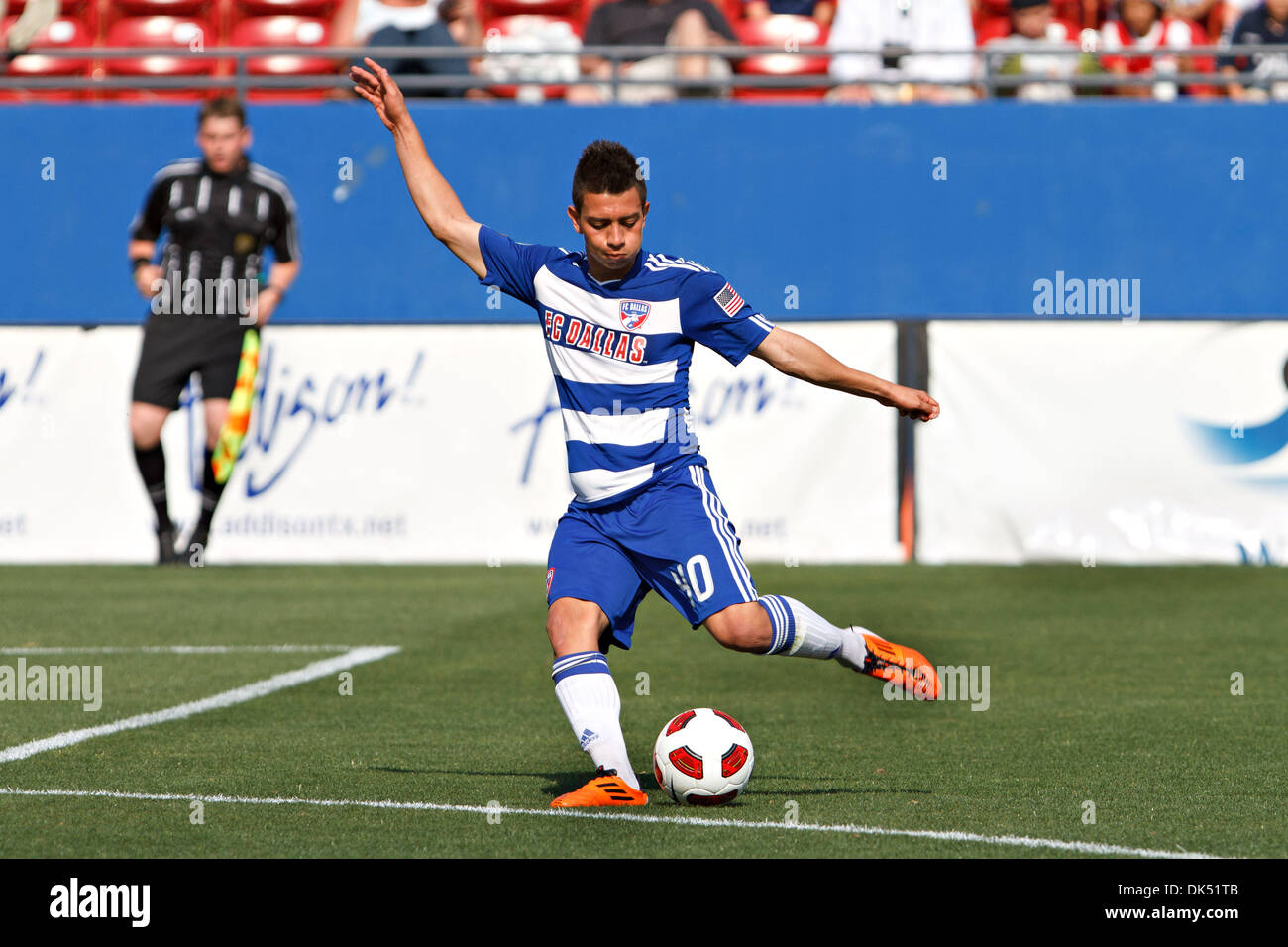 Apr. 17, 2011 - Frisco, Texas, US - FC Dallas Bryan Leyva (40) in action against FC Barcelona ...