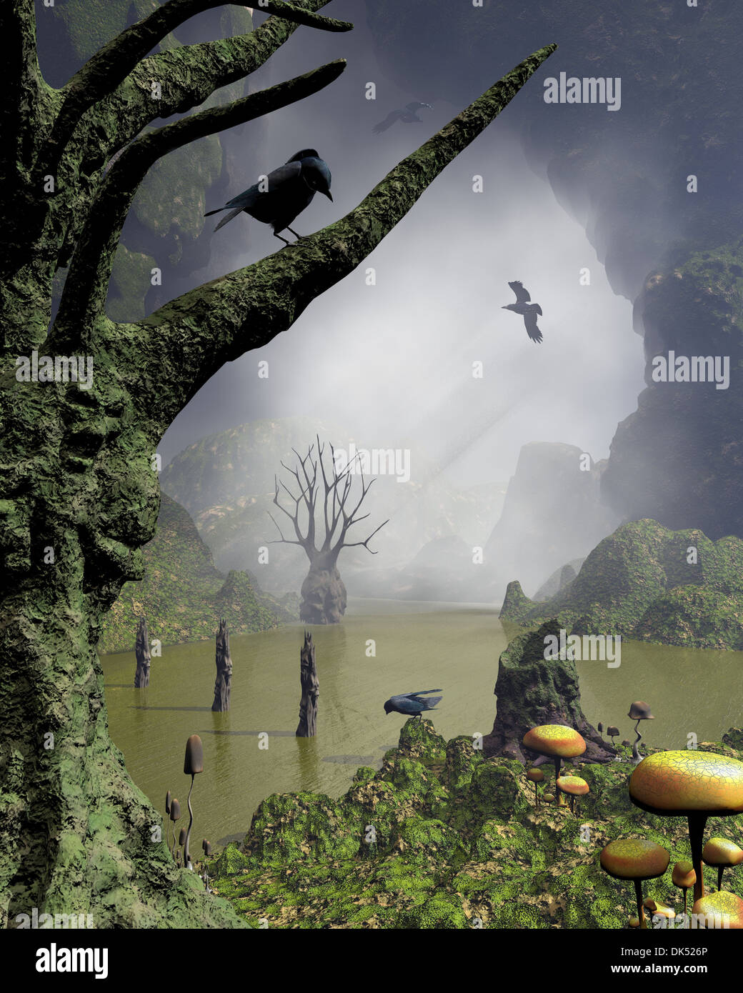 Spooky trees illustration hi-res stock photography and images - Alamy