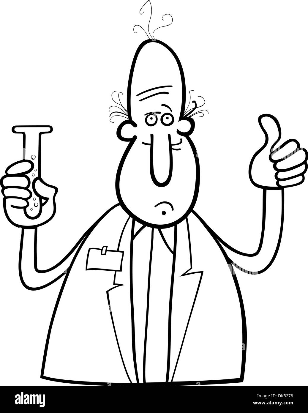 Scientist lab researcher chemist cartoon Black and White Stock Photos ...