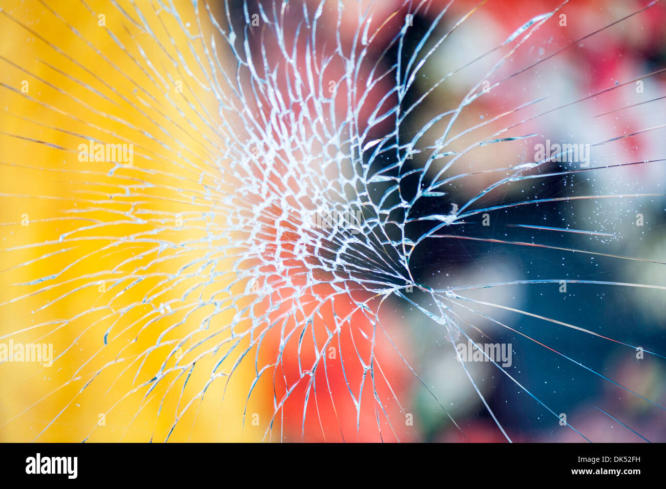 broken cracked window damage damaged Stock Photo - Alamy