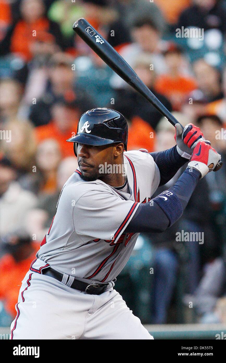 Apr. 22, 2011 - San Francisco, California, U.S - Atlanta Braves right ...