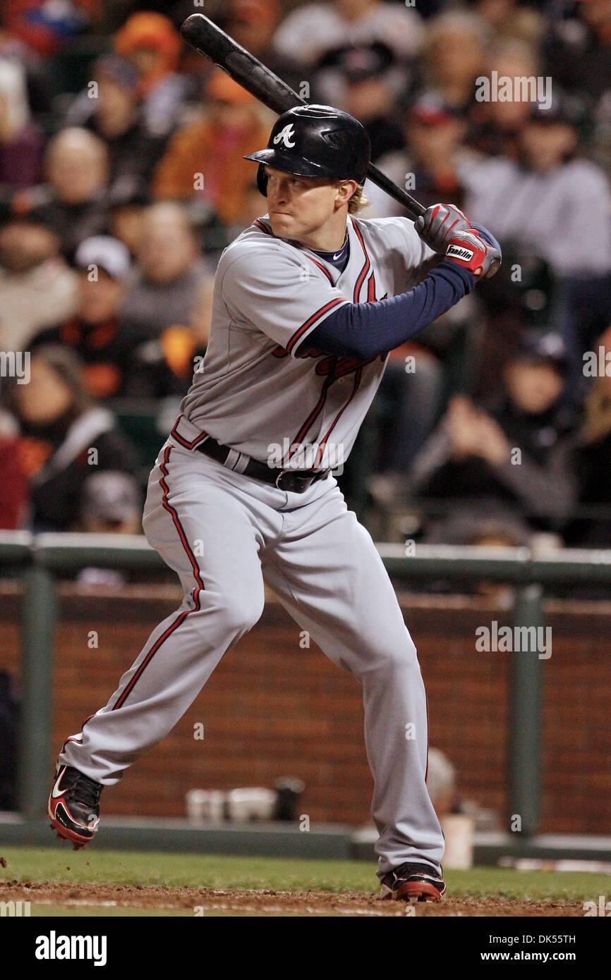 Apr. 22, 2011 - San Francisco, California, U.S - Atlanta Braves center ...