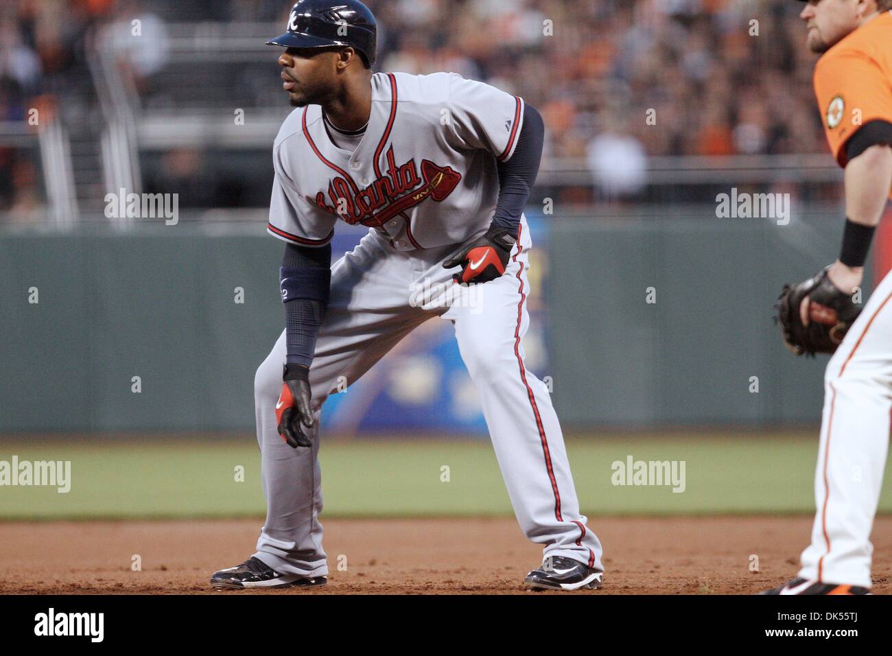 Apr. 22, 2011 - San Francisco, California, U.S - Atlanta Braves right ...