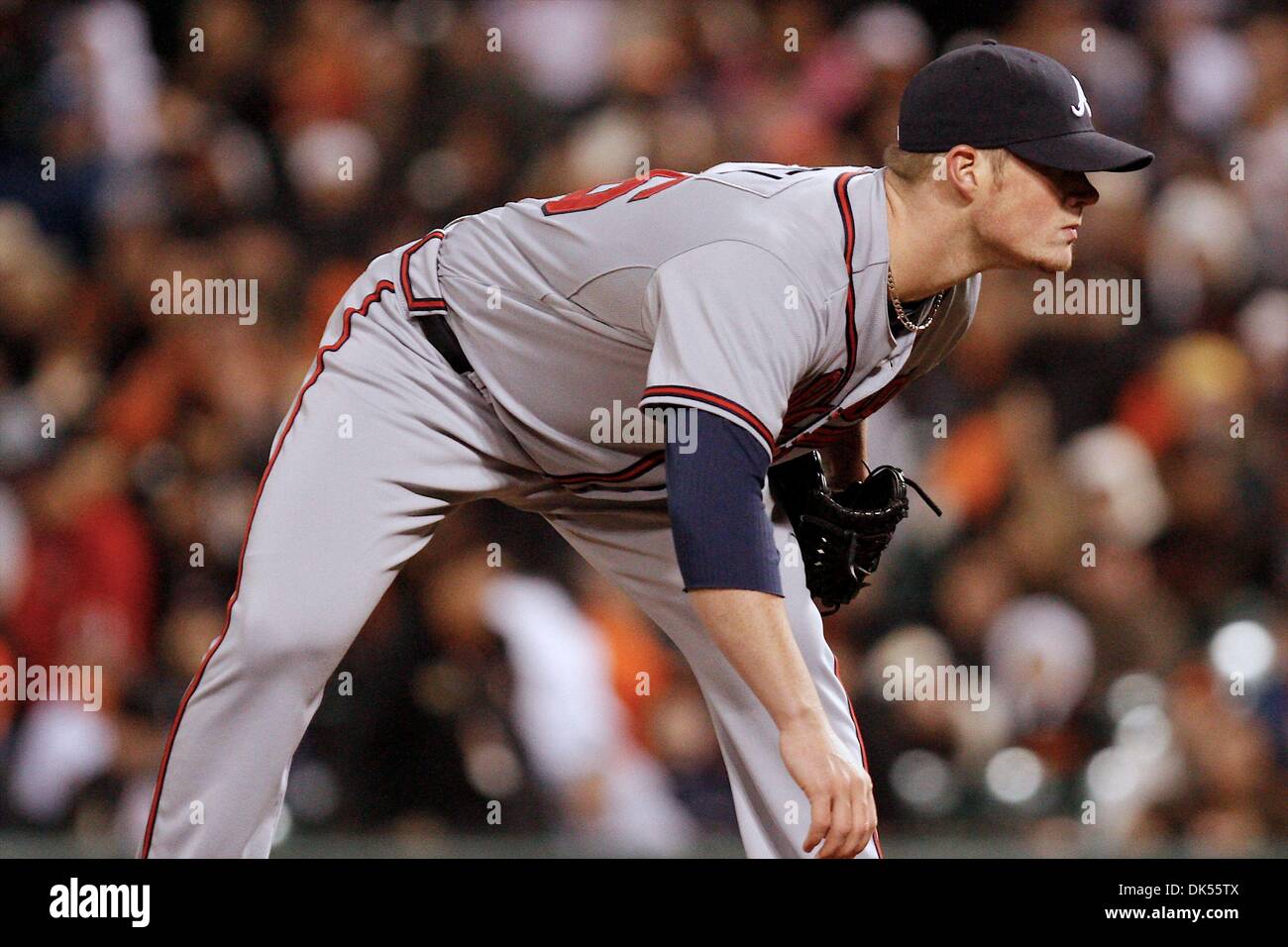 Apr. 22, 2011 - San Francisco, California, U.S - Atlanta Braves relief ...