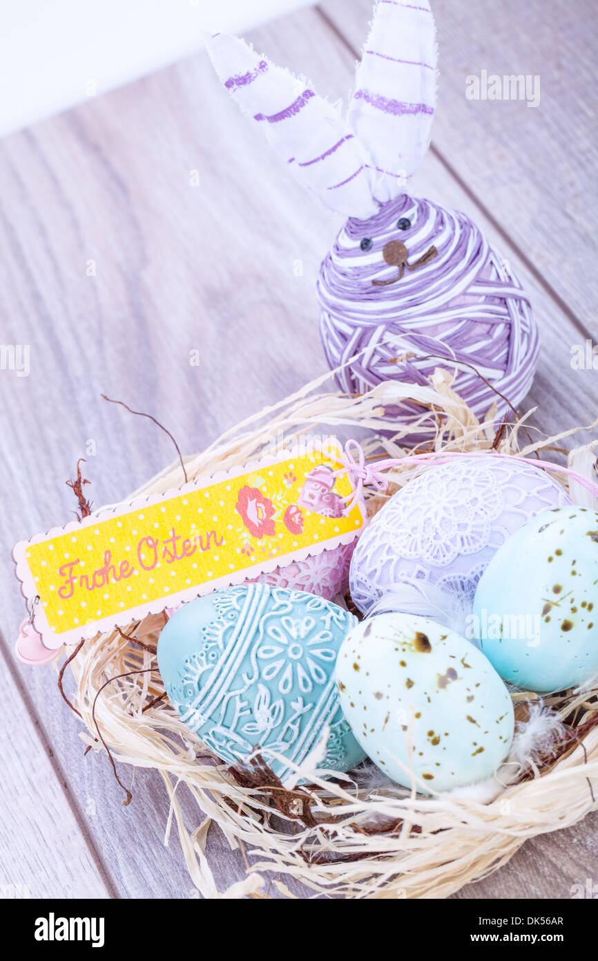 festive traditional easter egg decoration ribbon and tfestive ...