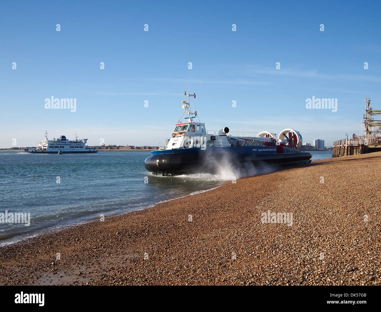 The hovertravel hovercraft between Portsmouth and the Isle of wight ...