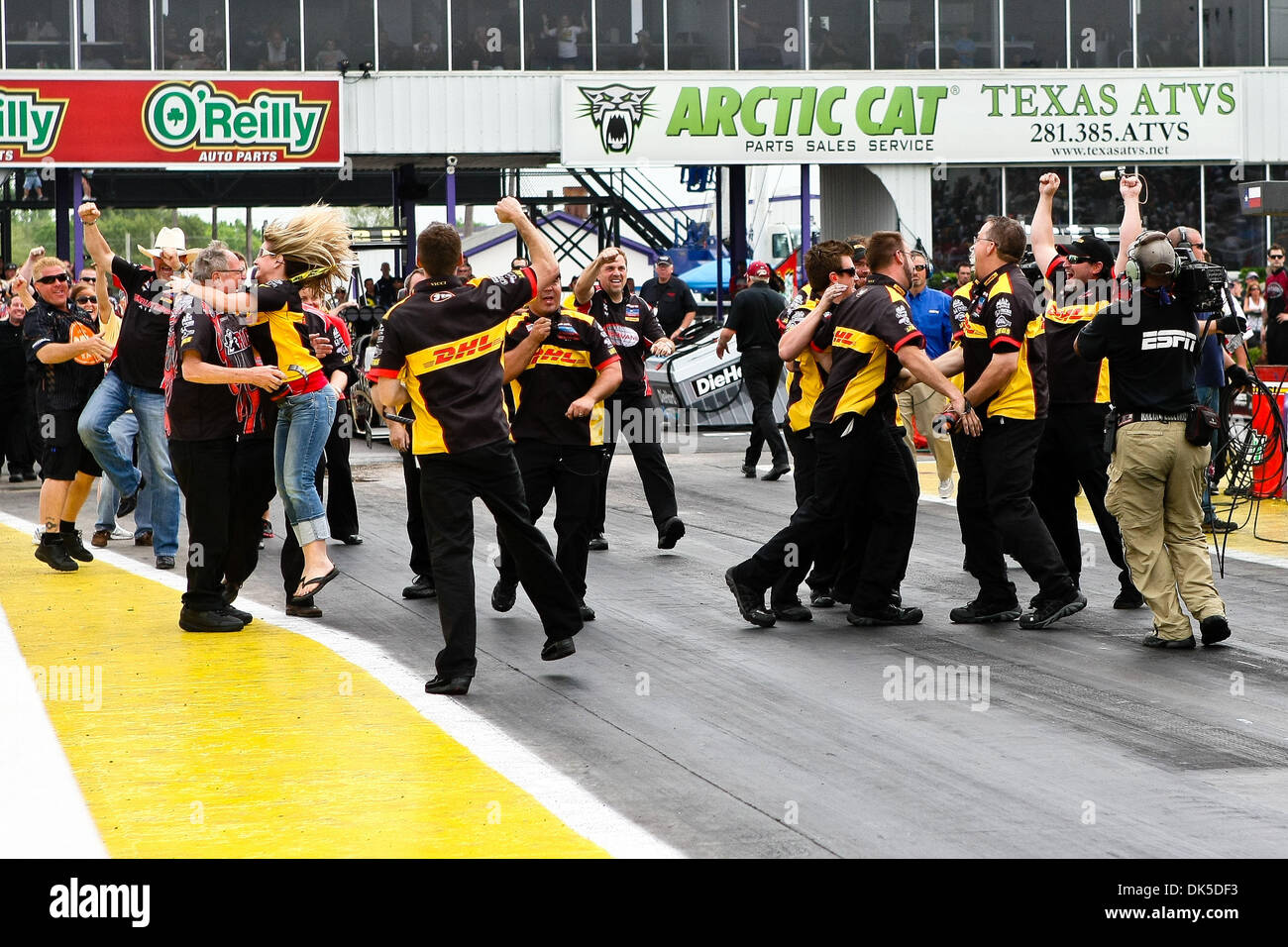 May 1, 2011 - Baytown, Texas, U.S - Jeff Arend's teammates celebrate ...