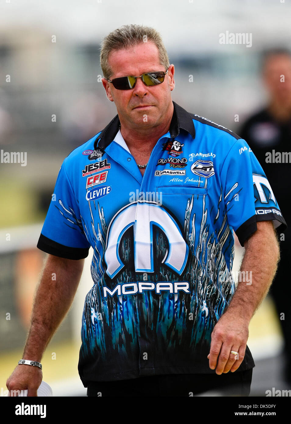 May 1, 2011 - Baytown, Texas, U.S - Allen Johnson checks the track ...