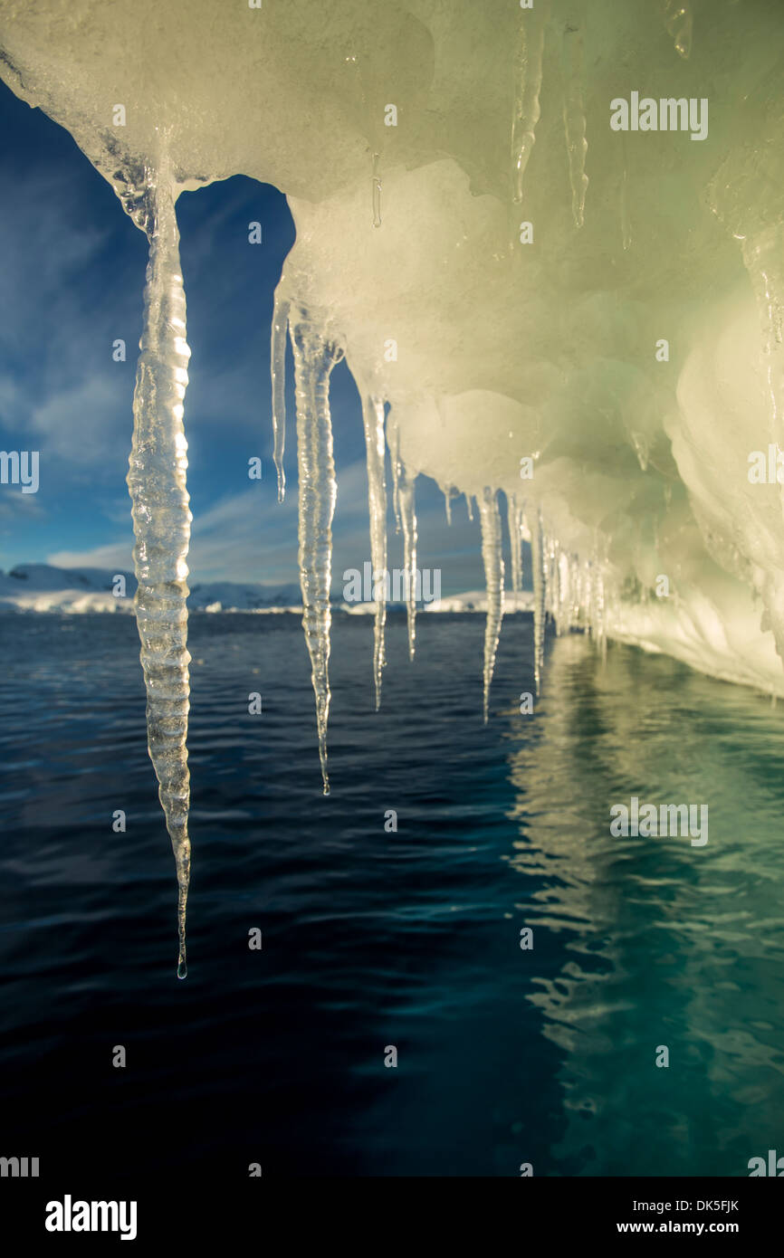 Antarctica, Icicles hang from Iceberg floating near Enterprise Island ...