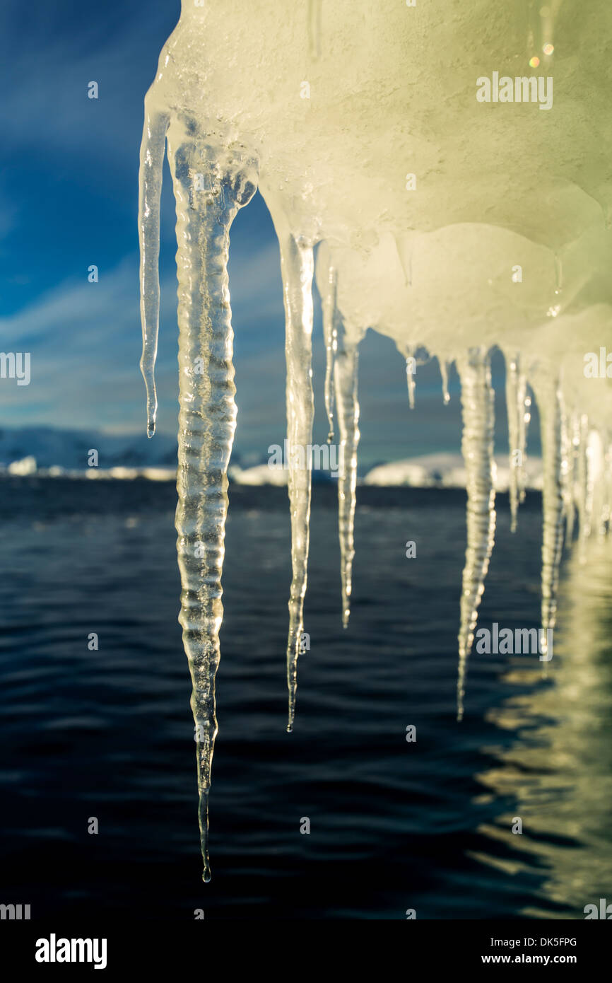 Antarctica, Icicles hang from Iceberg floating near Enterprise Island ...
