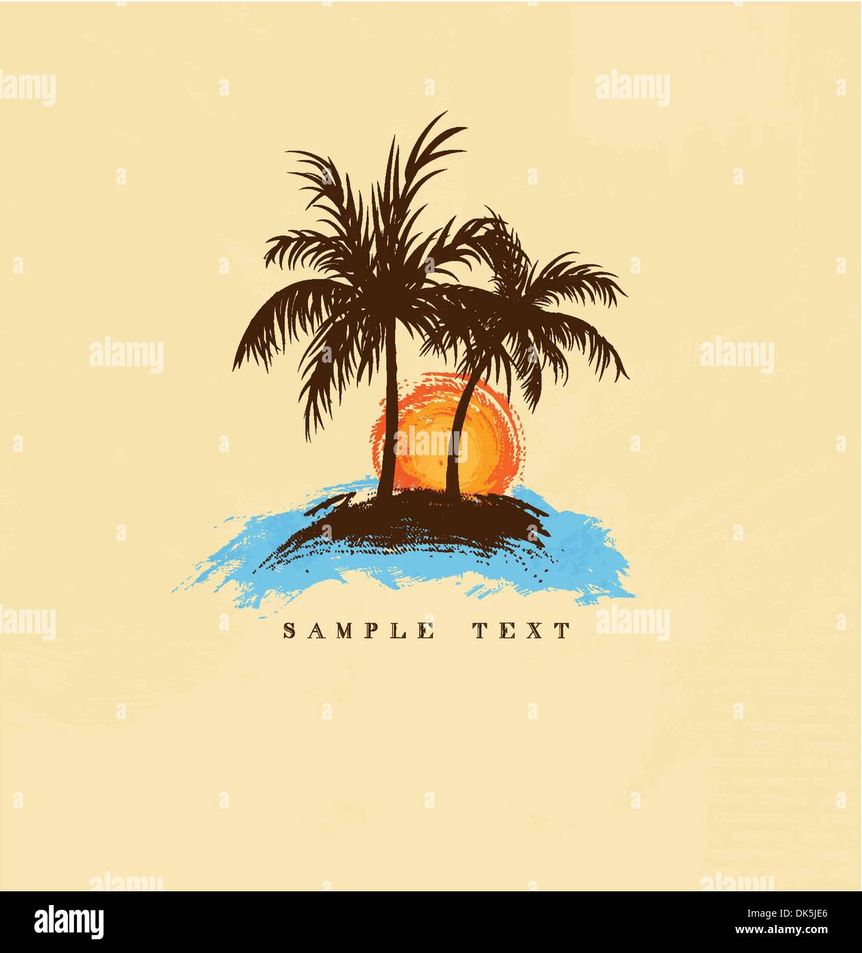 Palm trees oasis Stock Vector Images - Alamy