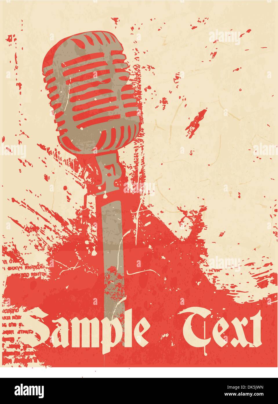 grunge concert poster with microphone Stock Vector Image & Art - Alamy