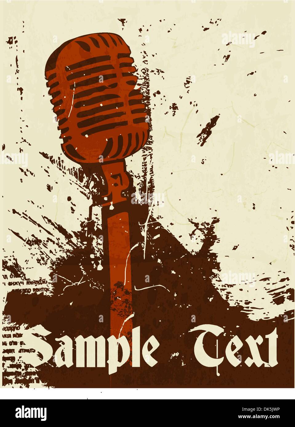 Retro vintage microphone grunge Stock Vector Images - Alamy