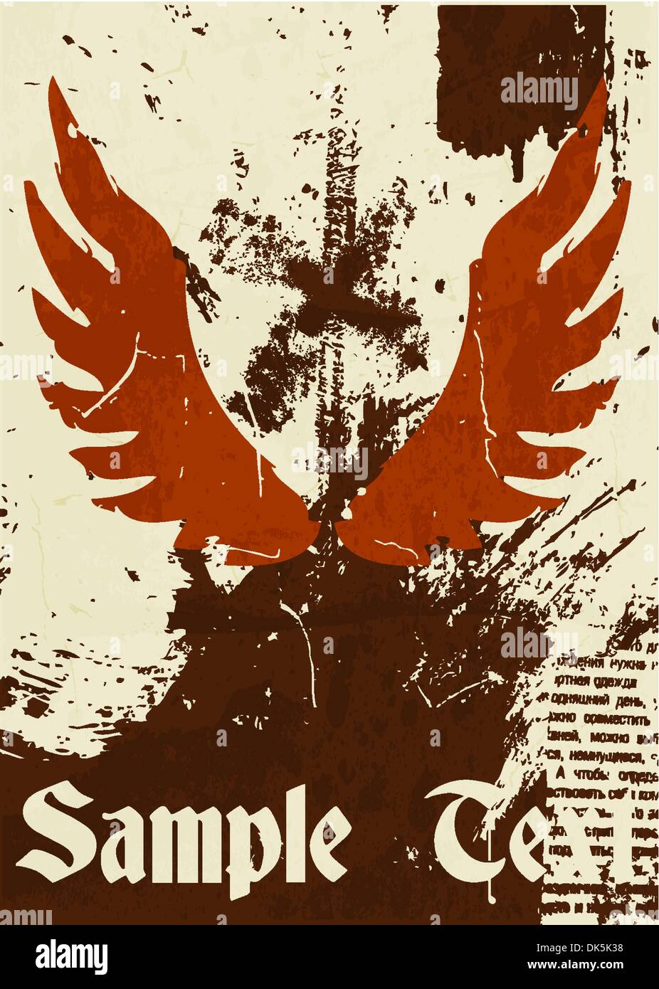 Abstract pattern for design. Retro Poster with wings Stock Vector Image ...