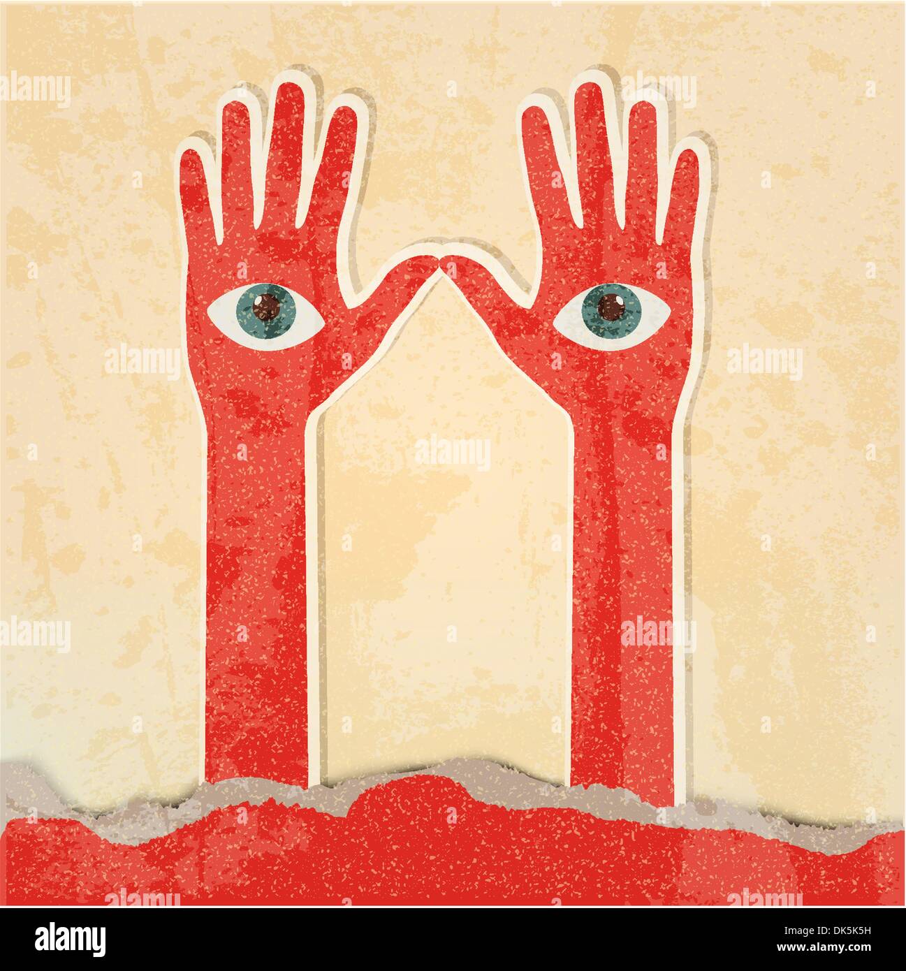 Hands. Retro poster Stock Vector Image & Art - Alamy