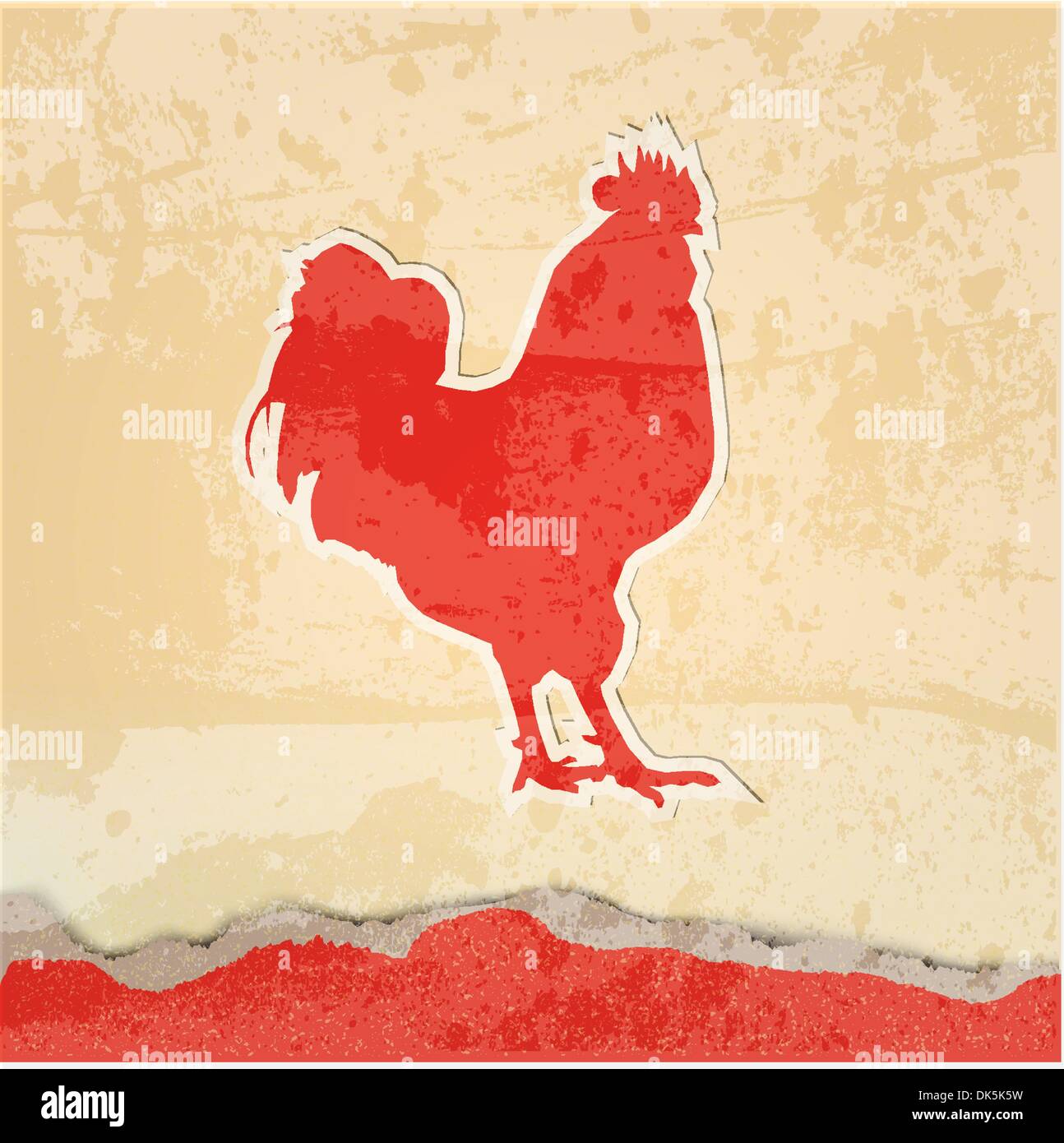 Red rooster retro poster Stock Vector Image & Art - Alamy