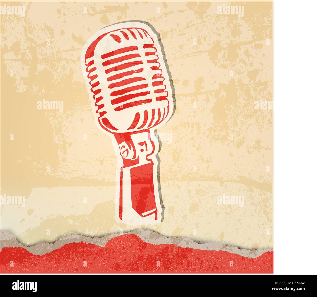 grunge concert poster with microphone Stock Vector Image & Art - Alamy
