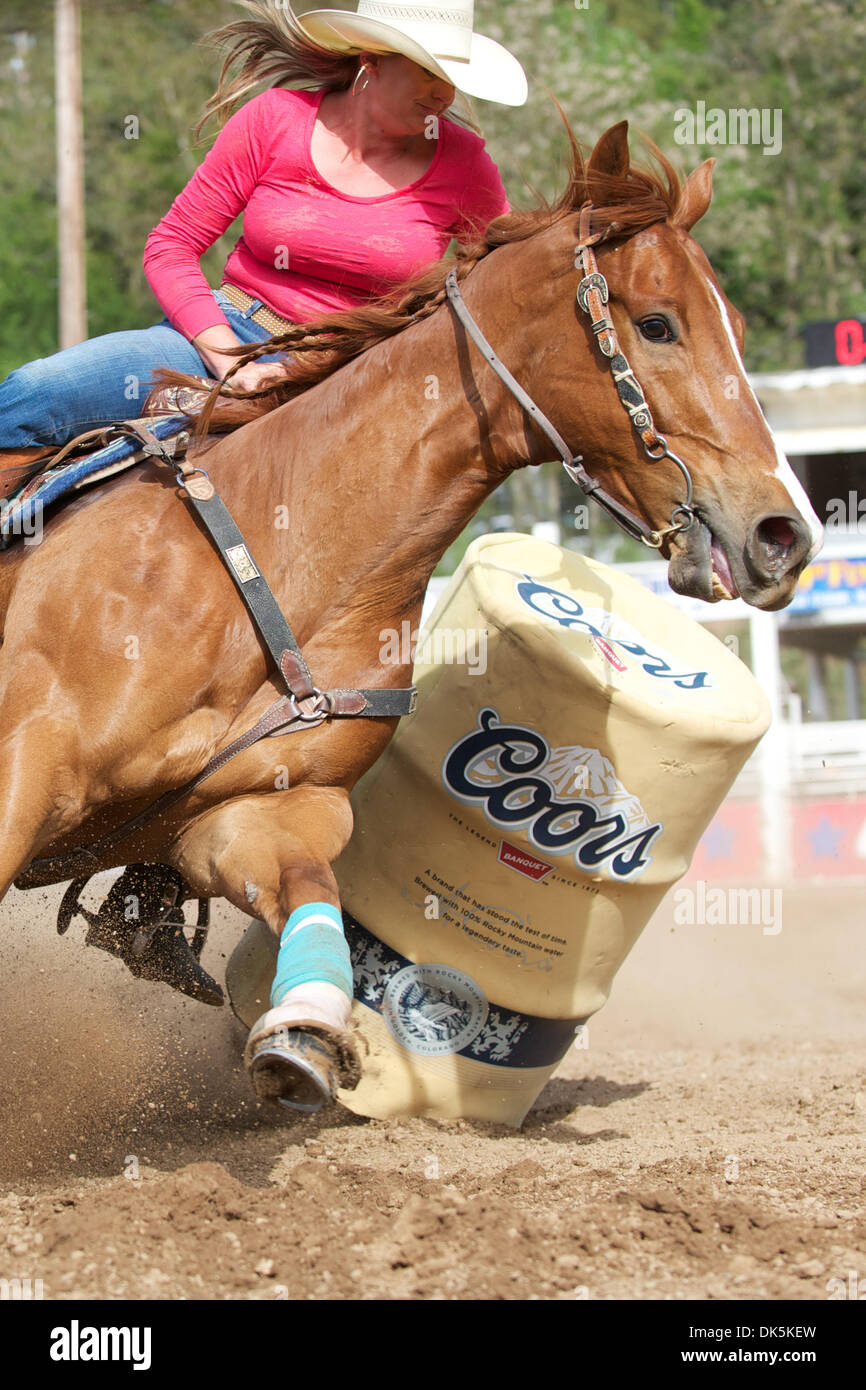 May 7, 2011 - Sonora, California, U.S - Barrel racer Courtney Cantrell ...