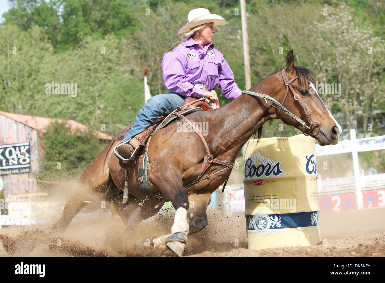 May 7, 2011 - Sonora, California, U.S - Barrel racer Lee Ann Rust of ...