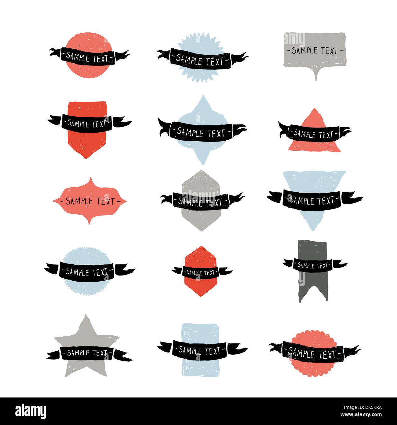 Retro doodle labels collection Stock Vector Image & Art - Alamy