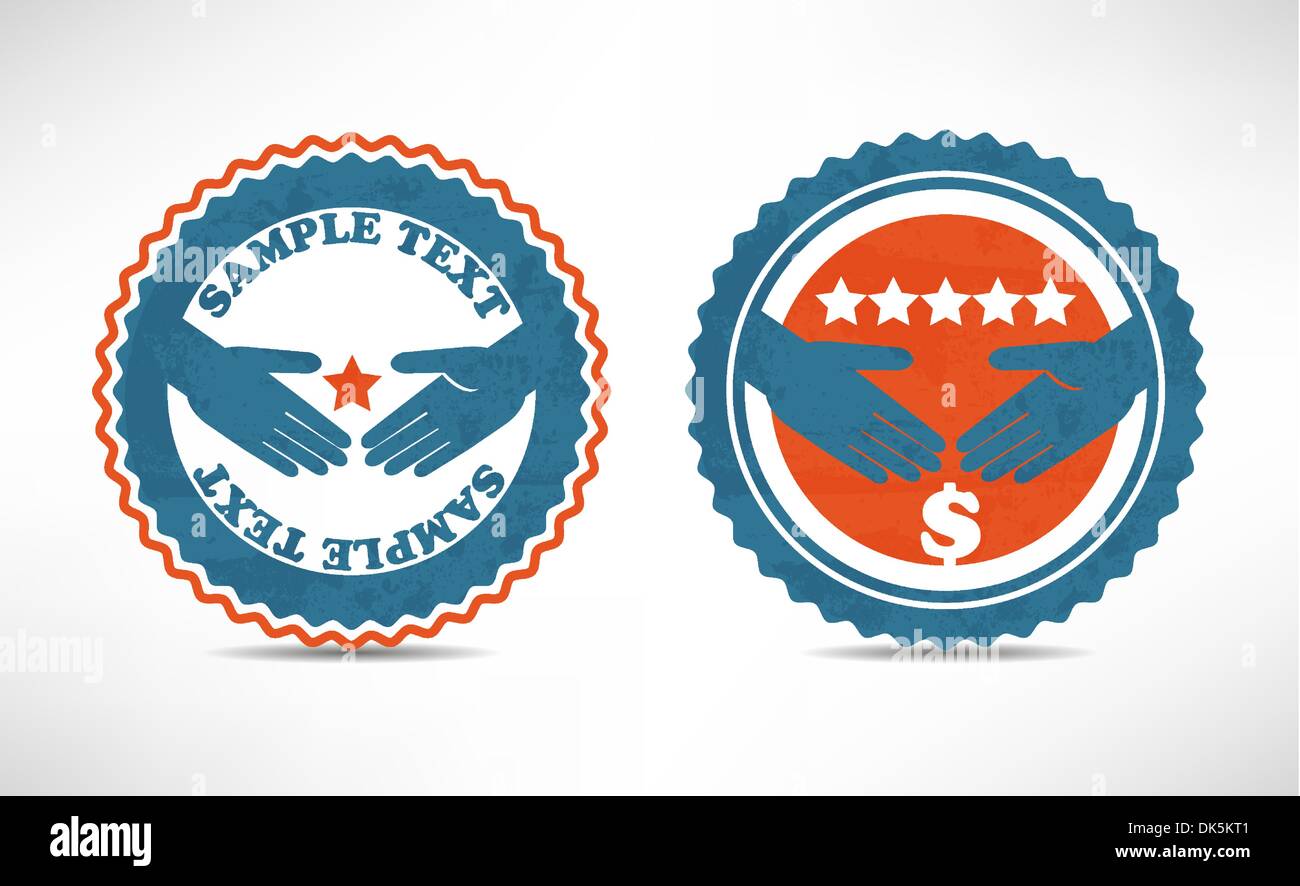 Retro vintage grunge concept label. Handshake Stock Vector Image & Art ...