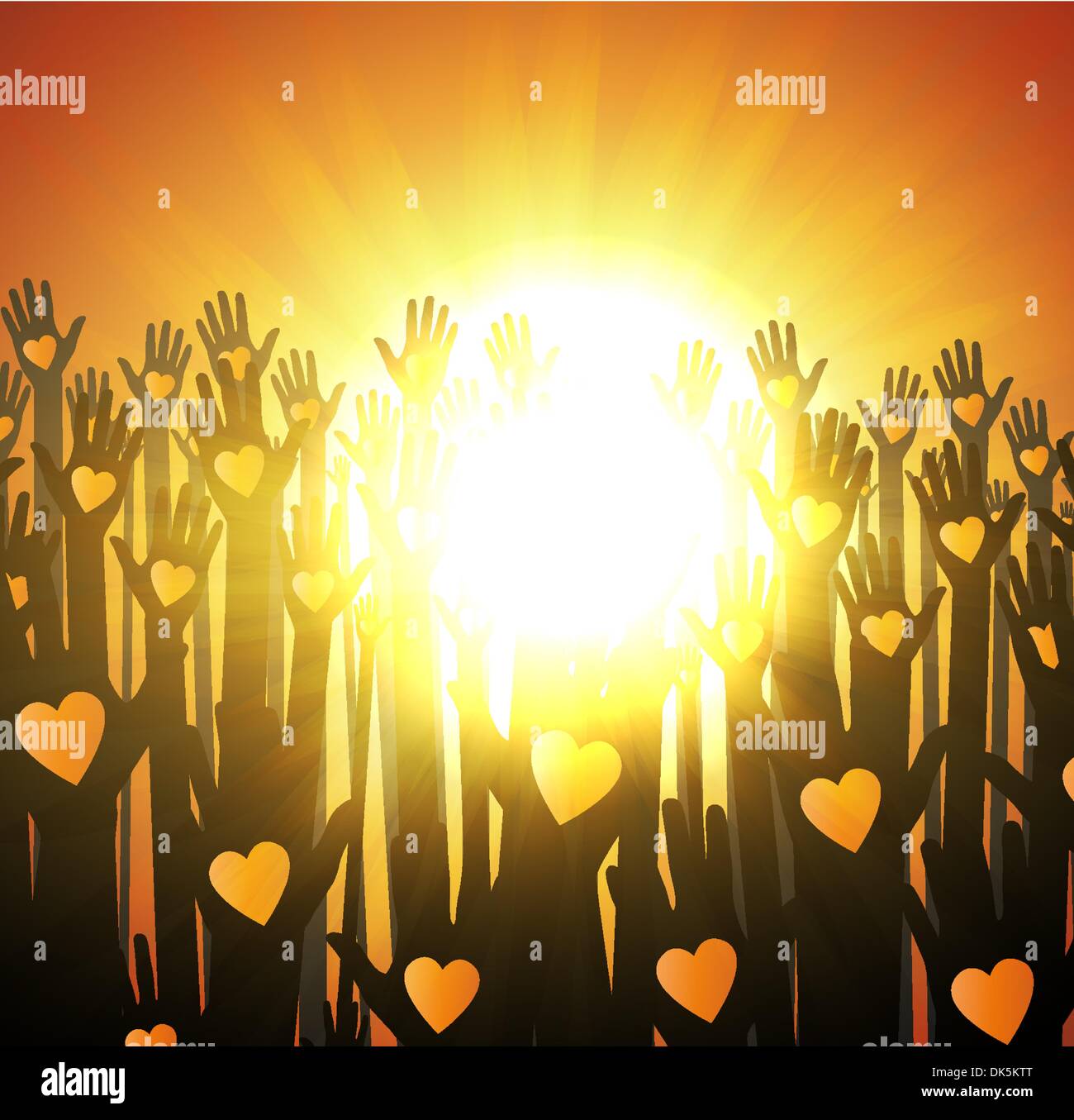 Loving hands design. sunset Stock Vector Image & Art - Alamy