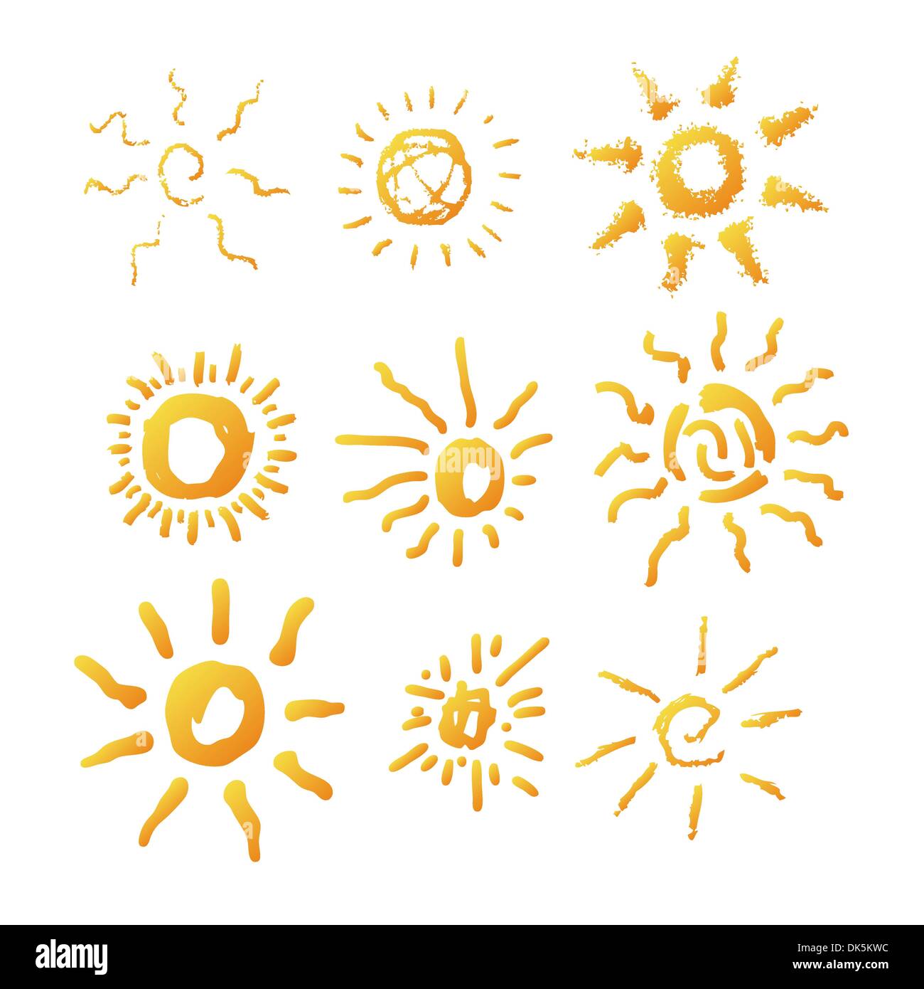 Sun symbol illustration hand drawn Stock Vector Image & Art - Alamy