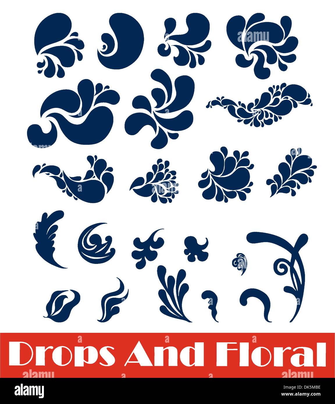 vector set: calligraphic design elements and drops Stock Vector Image ...