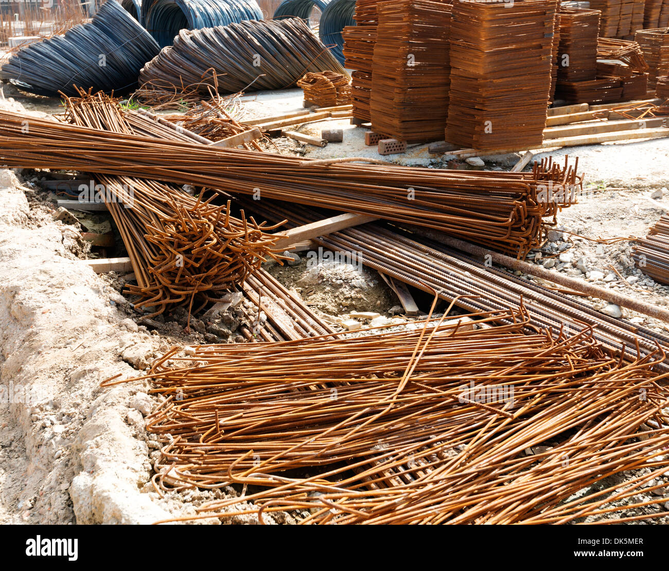 Steel rods or bars used to reinforce concrete Stock Photo - Alamy