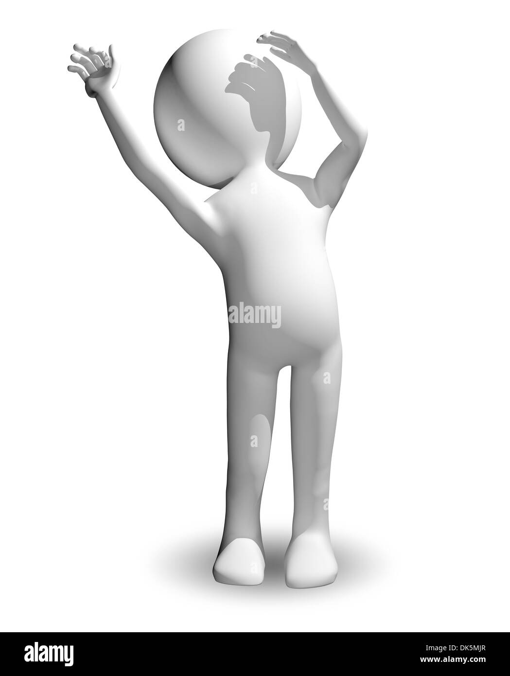 3d abstract illustration of a white man Stock Photo - Alamy