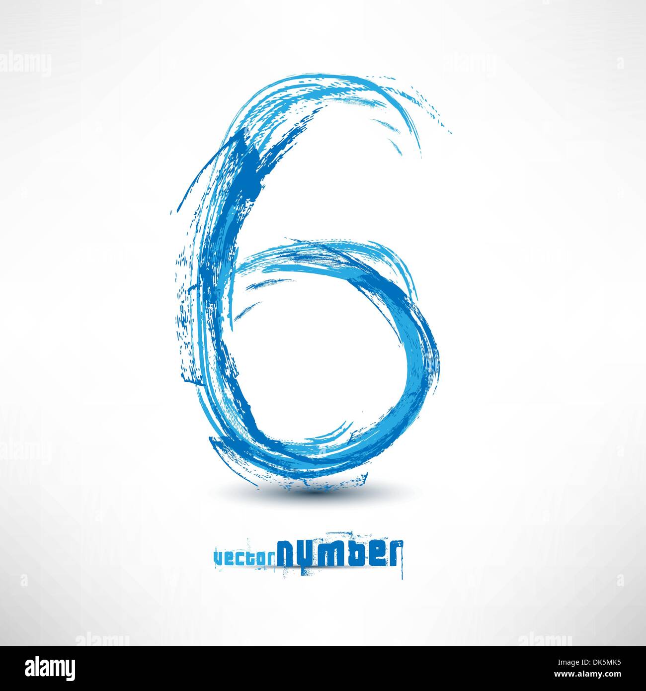 Vector illustration drawn by hand number. Grunge wave Stock Vector ...