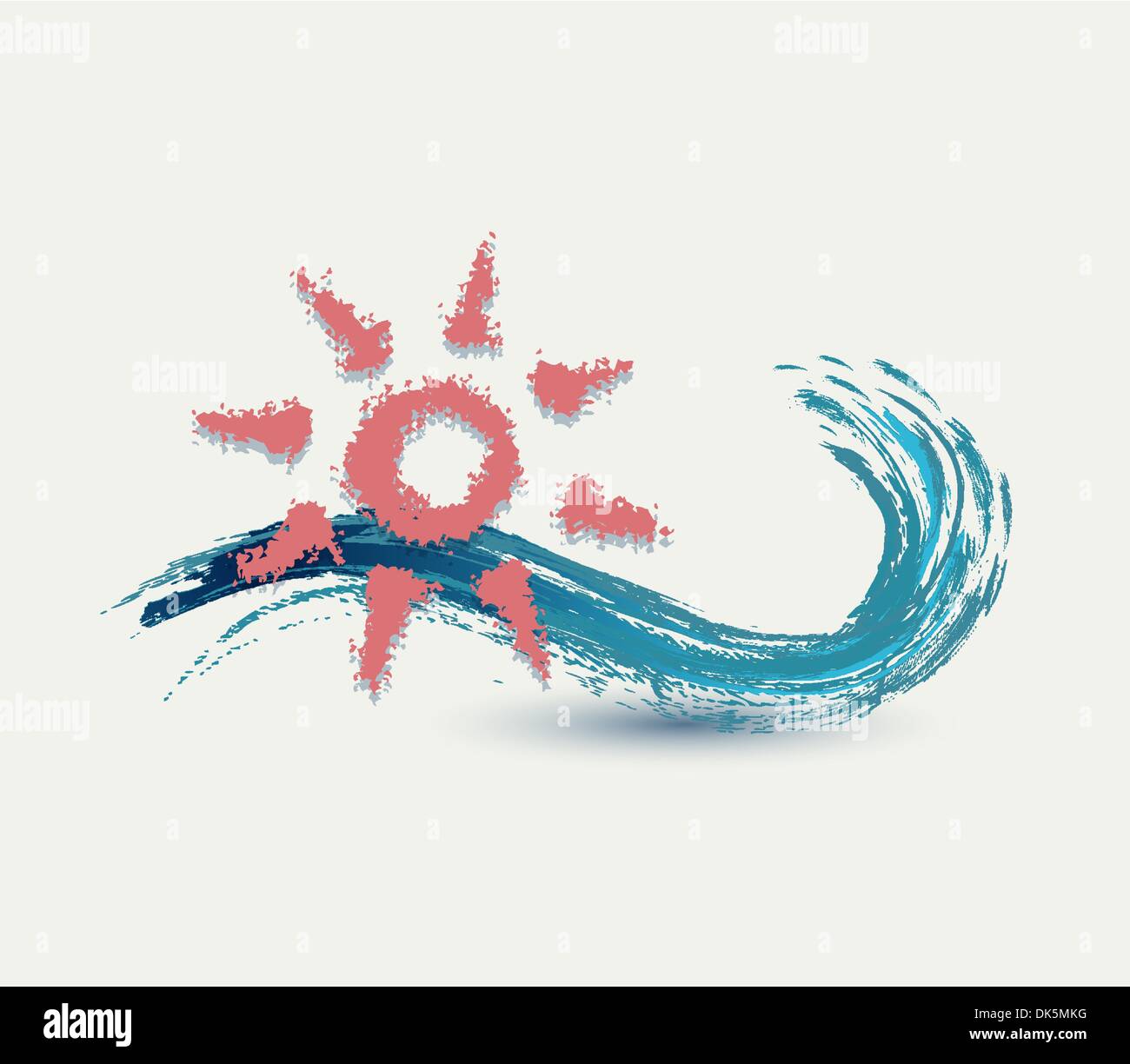 sea waves and rising sun vector illustration Stock Vector Image & Art ...