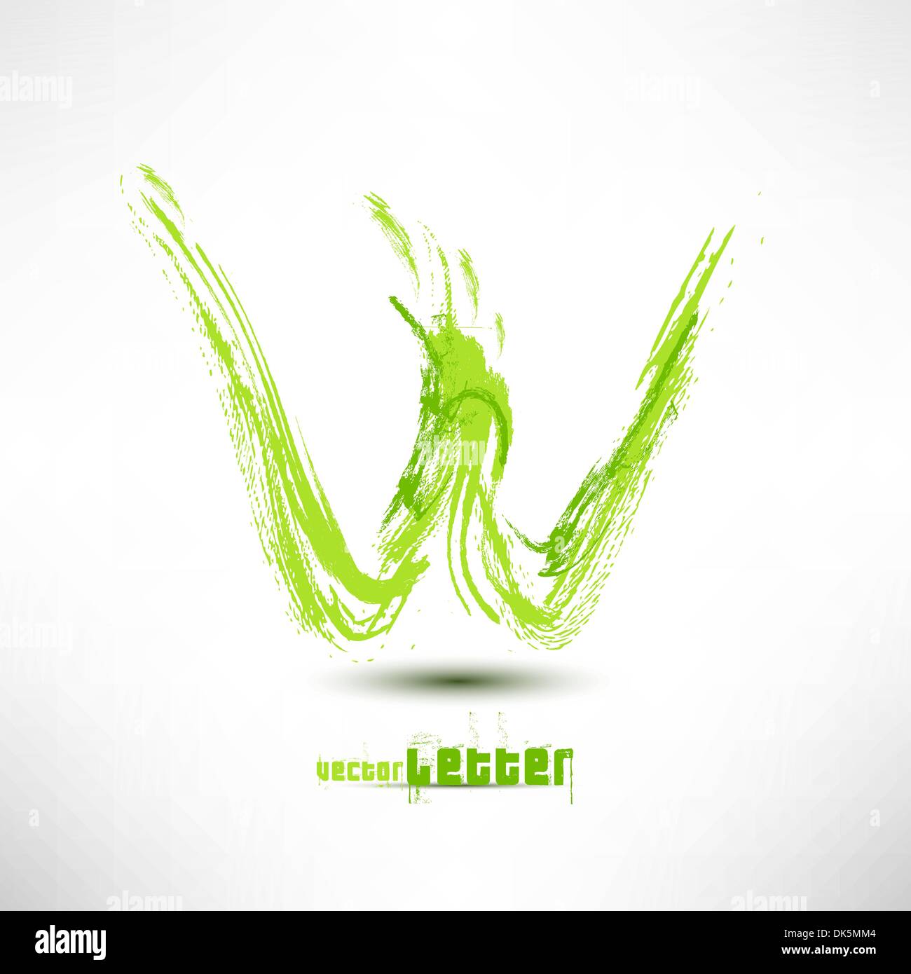 Vector illustration drawn by hand letter. Grunge green grass wave Stock ...