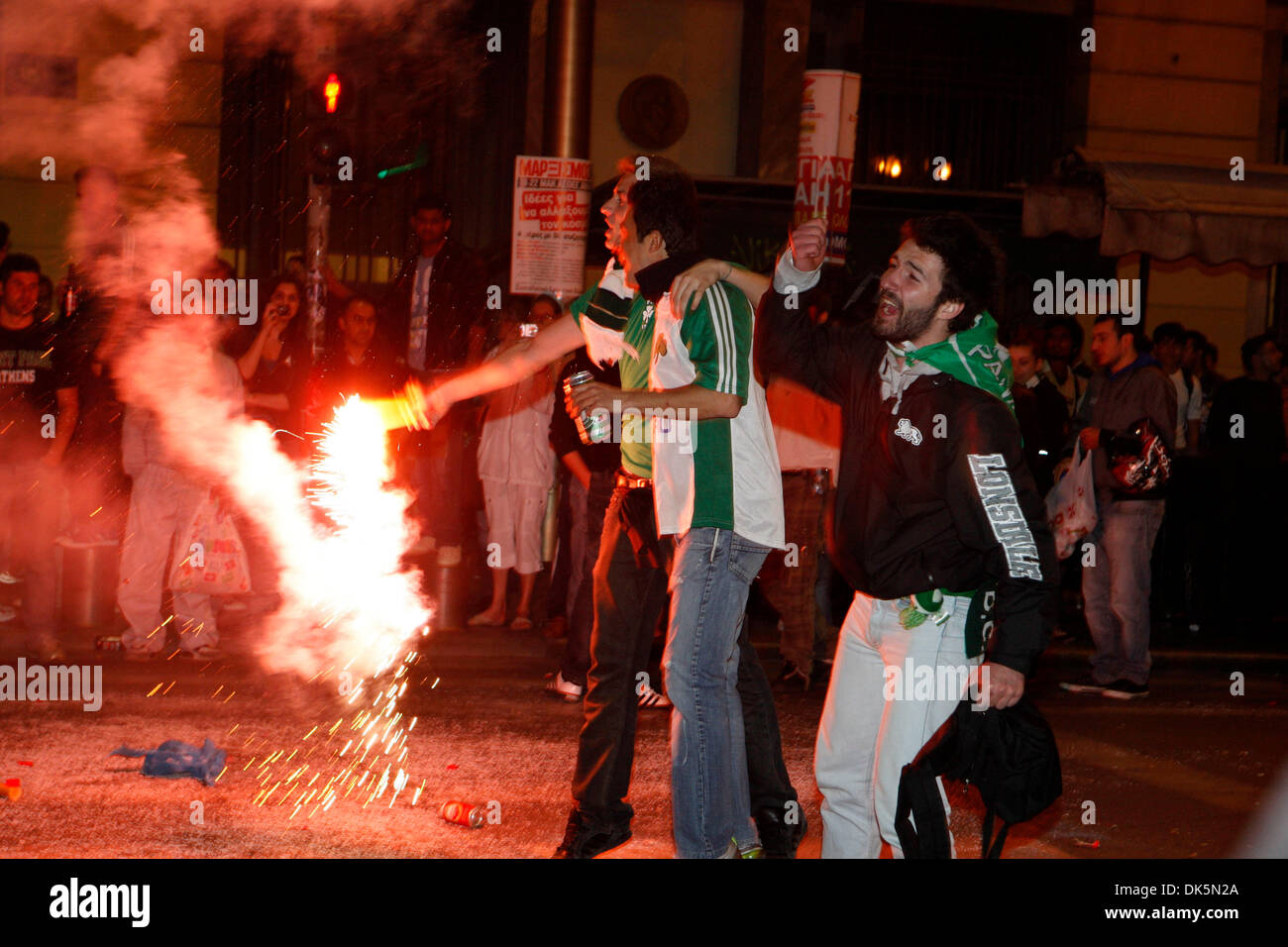 May 8, 2011 - Athens, Greece - The fans of Panathinaikos celebrate at ...