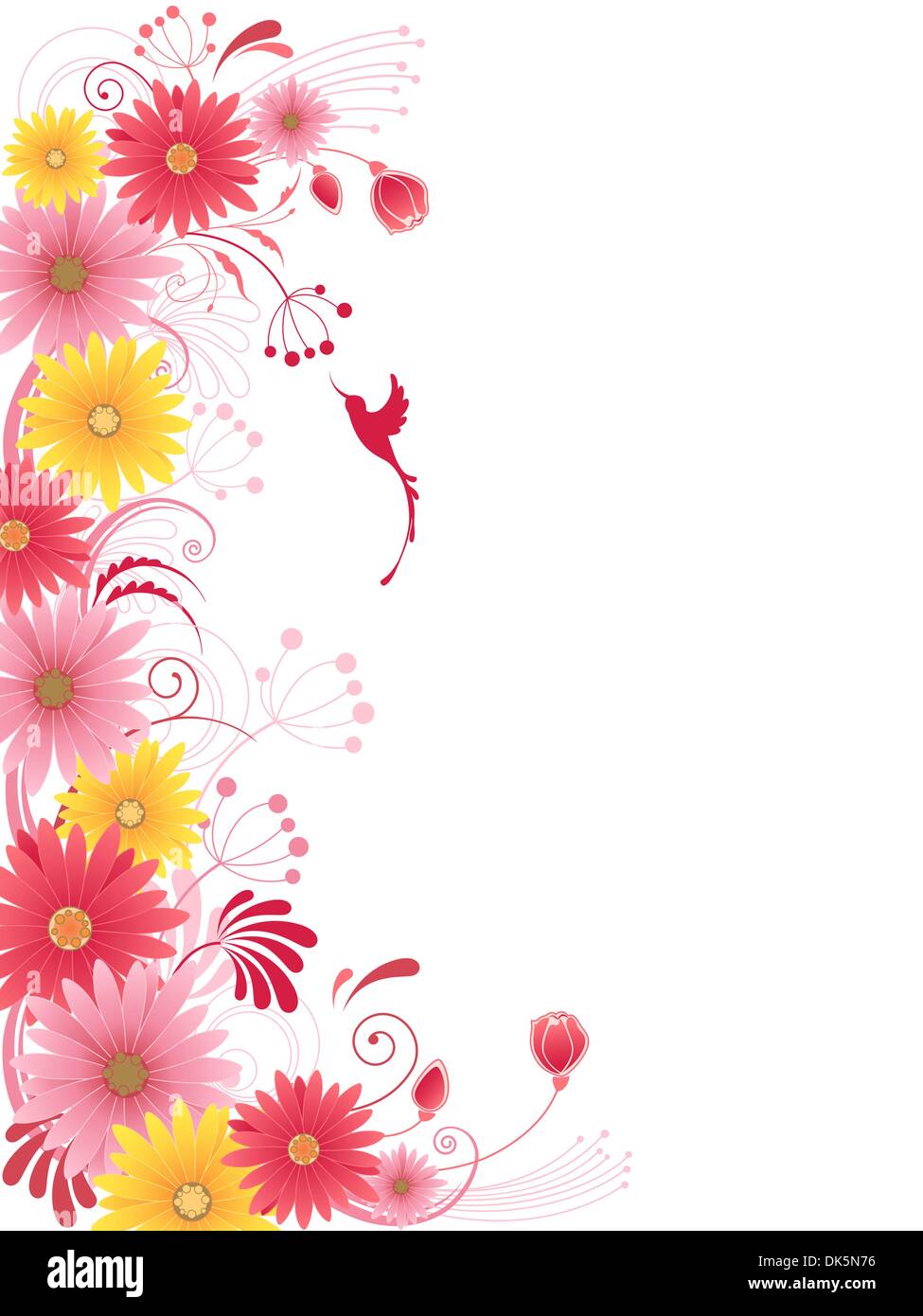 floral background with red flowers Stock Vector Image & Art - Alamy